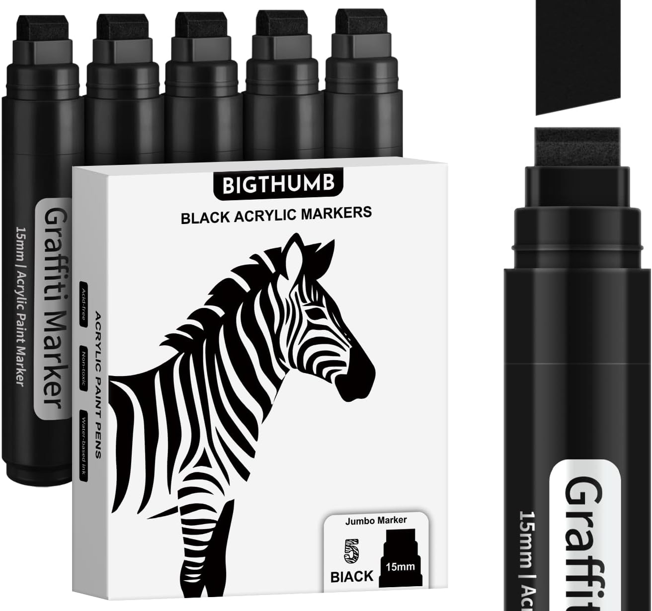 Amazon.com: Funcils 10 Jumbo Acrylic Paint Markers - 15mm Acrylic Paint ...
