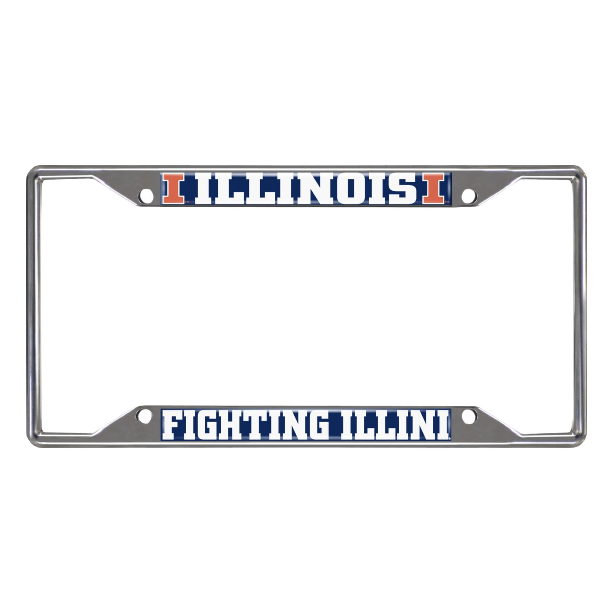 Snapklik.com : FANMATS 25135 Illinois Illini Chrome Metal License Plate ...