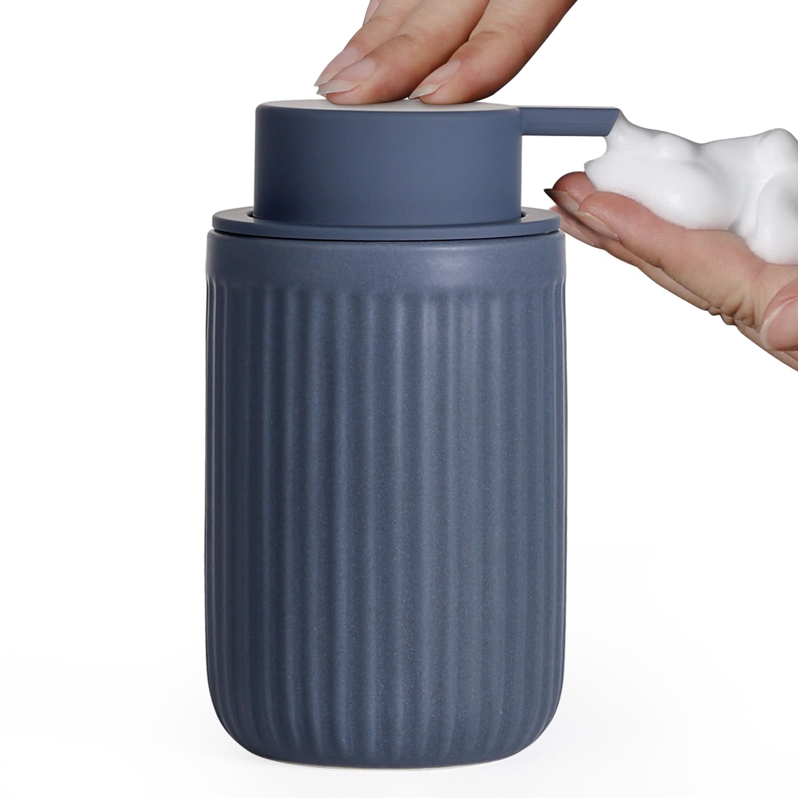 Amazon.com: INGOFIN Ceramic Foaming Soap Dispenser - 12oz Matte Blue ...