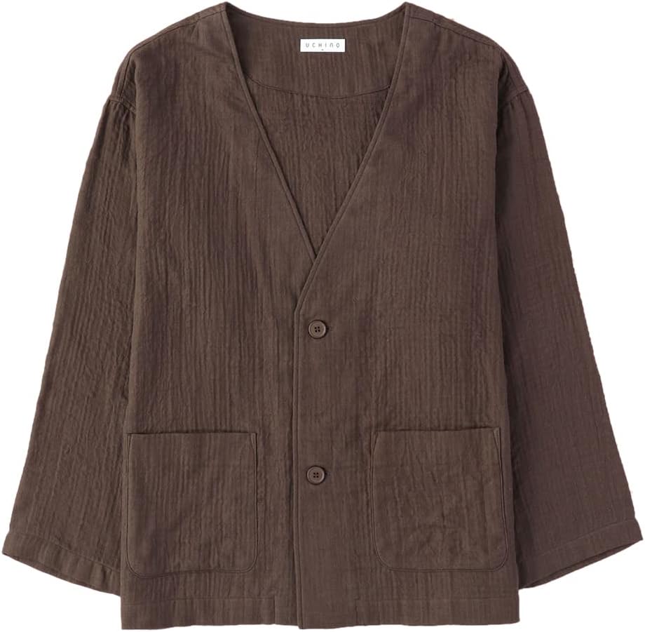 Amazon | [UCHINO] マシュマロガーゼメンズカーディガンジャケット RTF15807 | カーディガン 通販