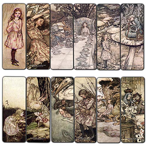 Alice in Wonderland Cards Bookmarks (12-Pack) Retro Vintage Fairy Tales ...