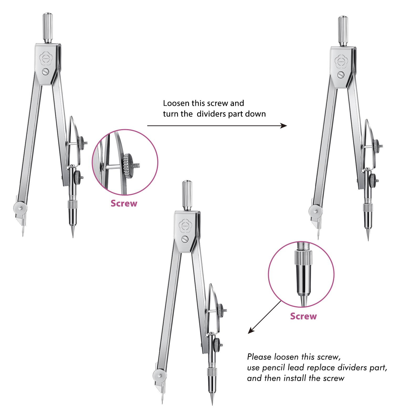 Snapklik.com : EBOOT Student Geometry Math Set, Drawing Compass And 6 Inch Swing Arm Protractor ...