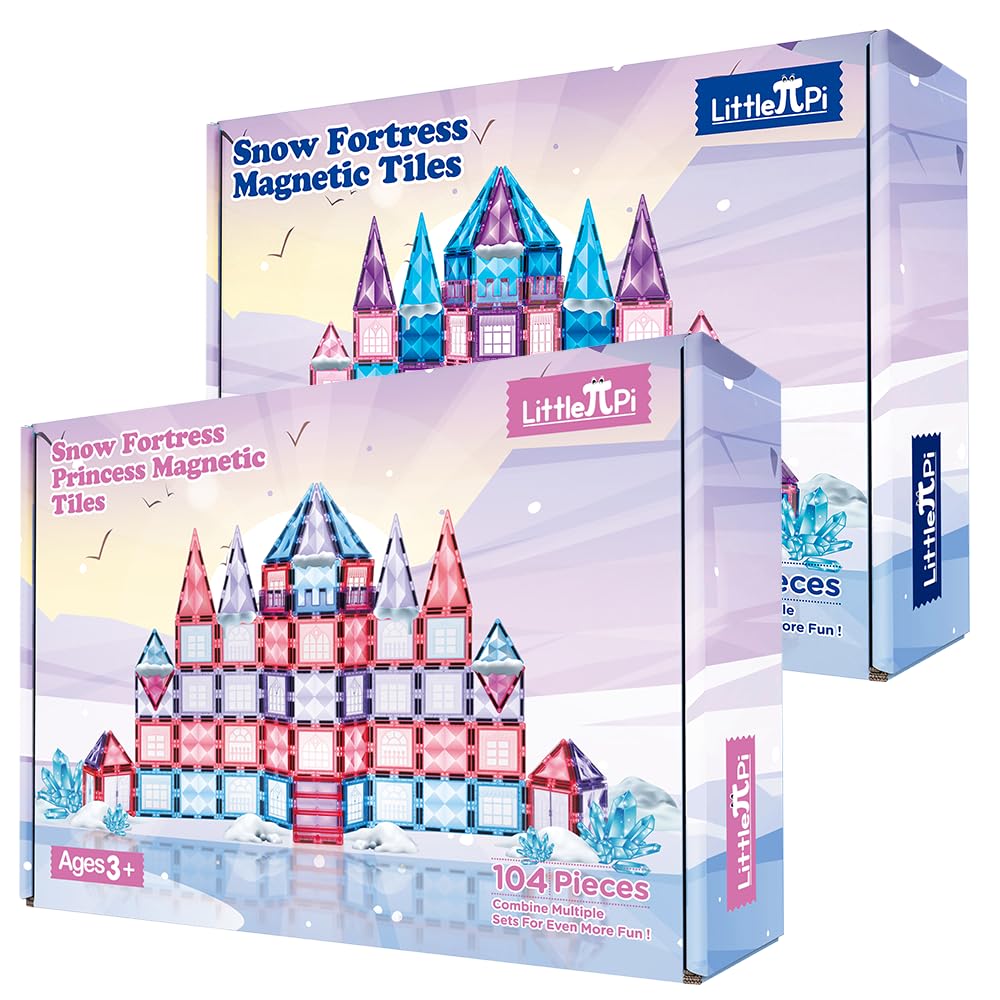 Amazon.com: Little Pi 206pcs Frozen Princess Castle Magnetic Tiles ...