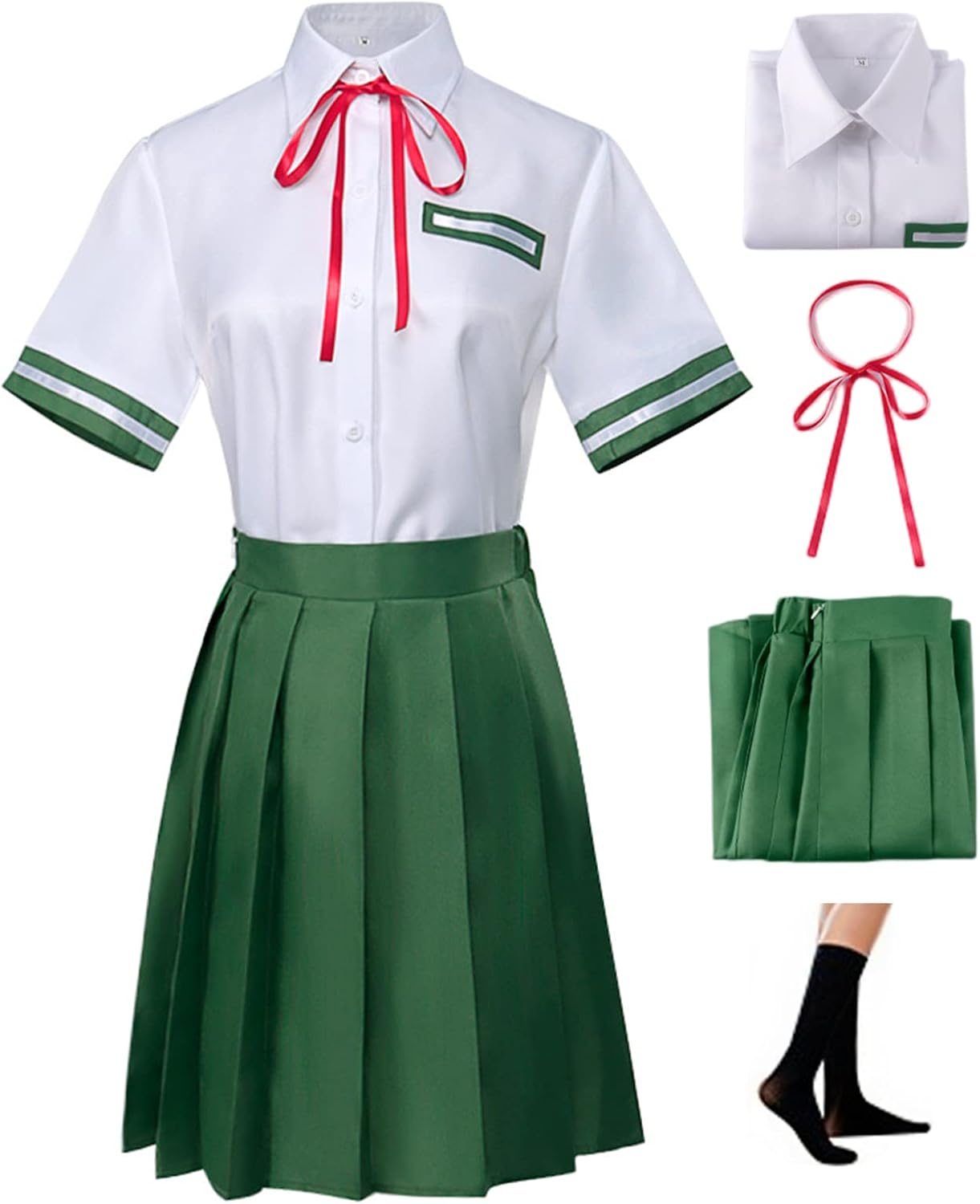 Amazon.com: Buyoem Suzume no Tojimari Cosplay Costume JK School Uniform ...