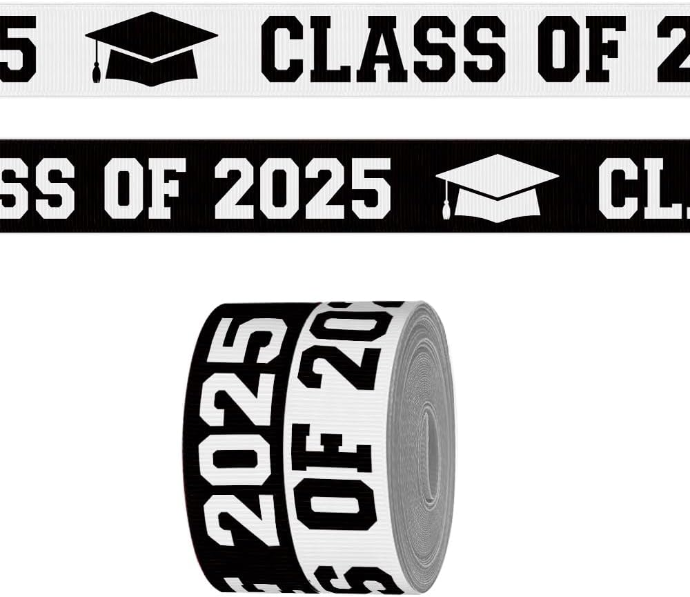 Amazon.com: 2 Rolls × 7 Yards Class of 2025 Ribbon for Crafting Sewing ...