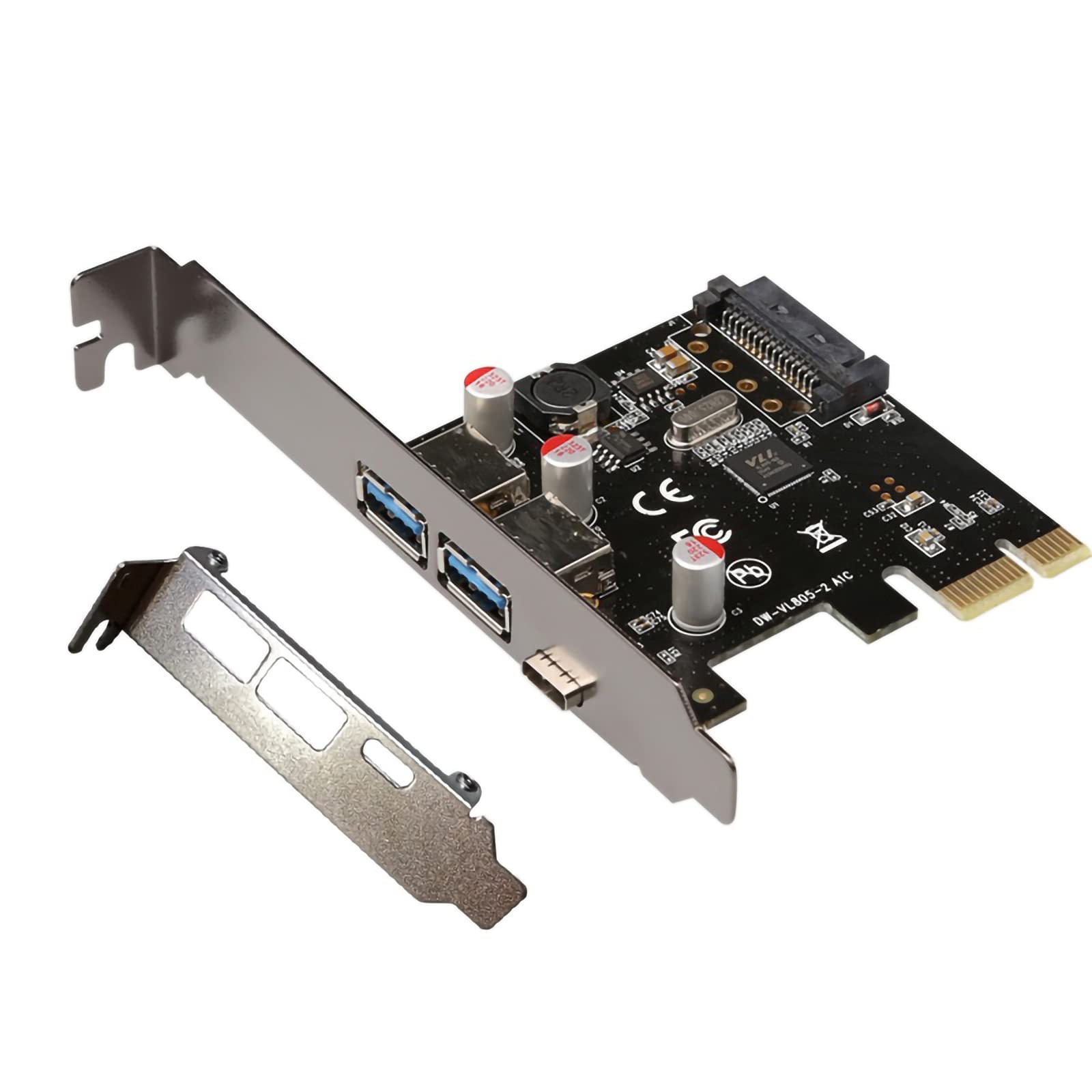 Buy PCI-E PCI Express 1X to USB c Card USB 3.1 Type C Expansion Card ...