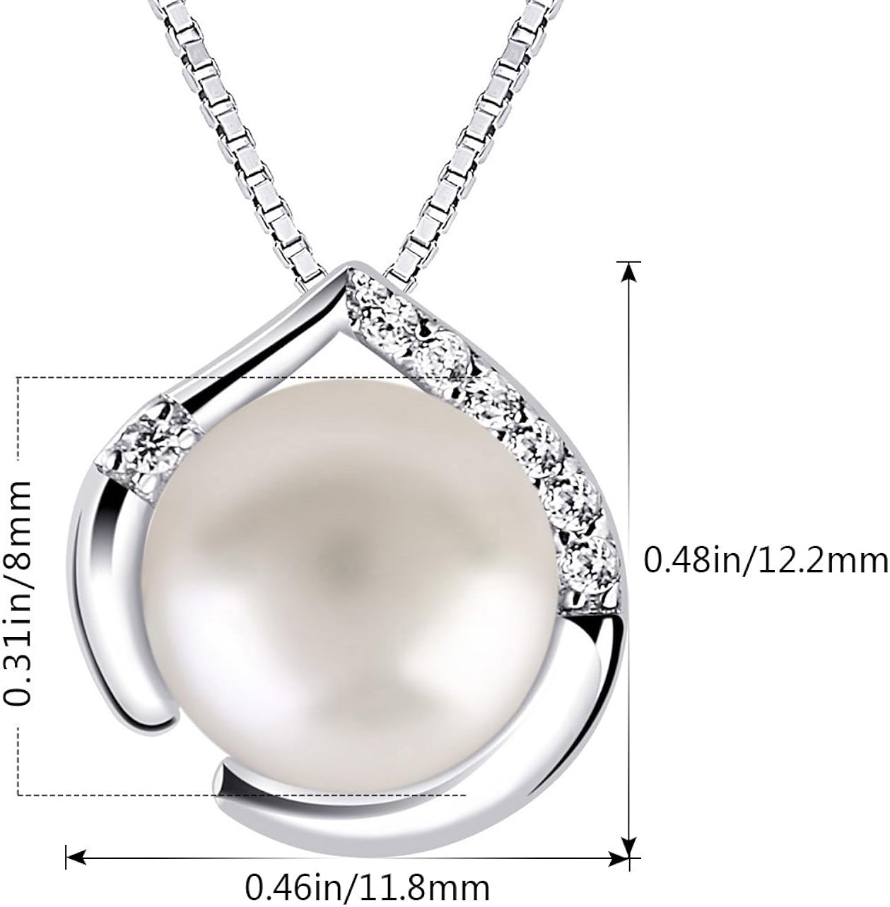 B.Catcher Collier en Argent 925 Pendentif Coeur Collier de Perle Perle ...