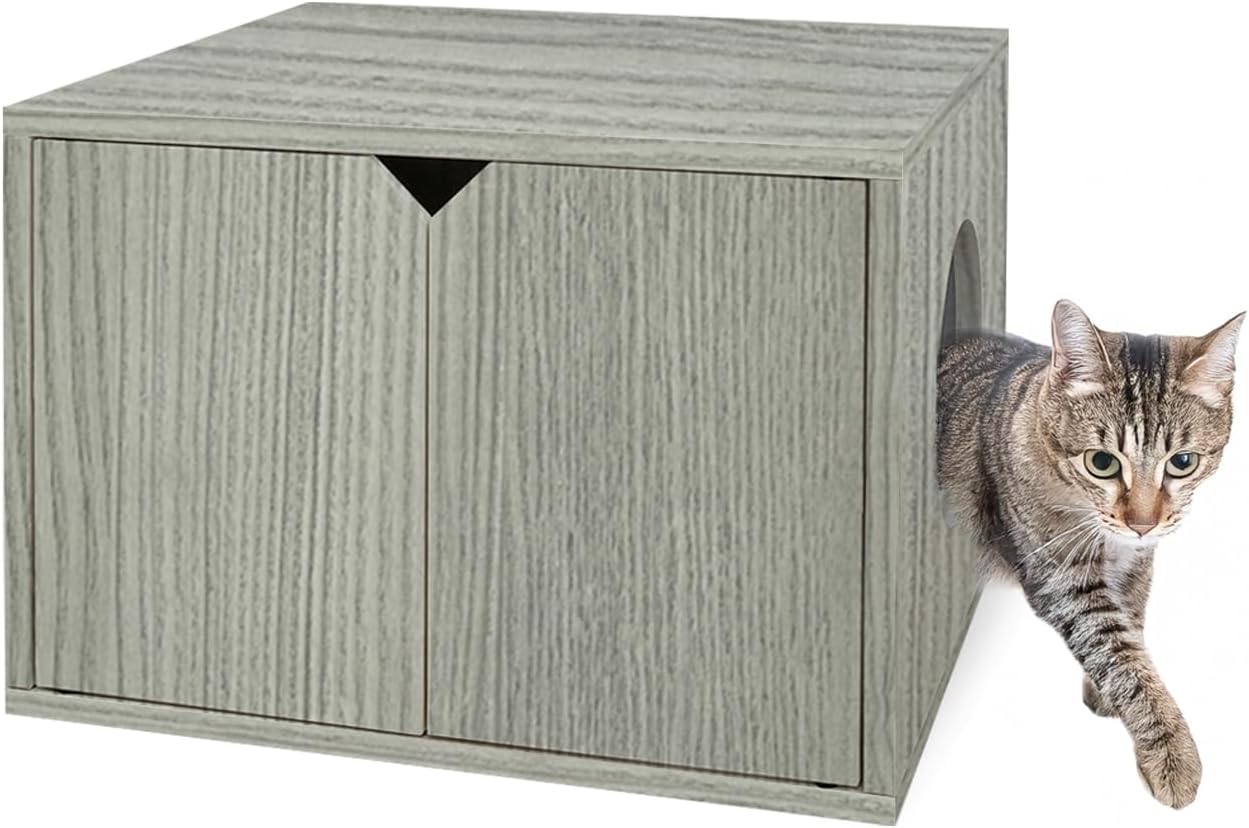 Amazon.com: Anikitty Cat Litter Box Enclosure Furniture, Safe, Non ...