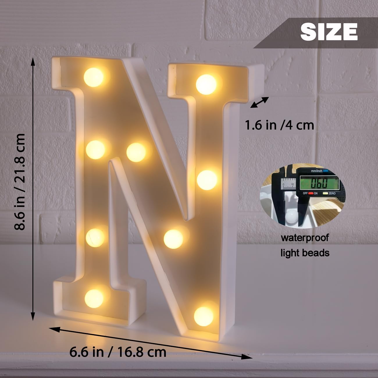 Letras iluminadas, letras LED, 26 letras del alfabeto, letras ...