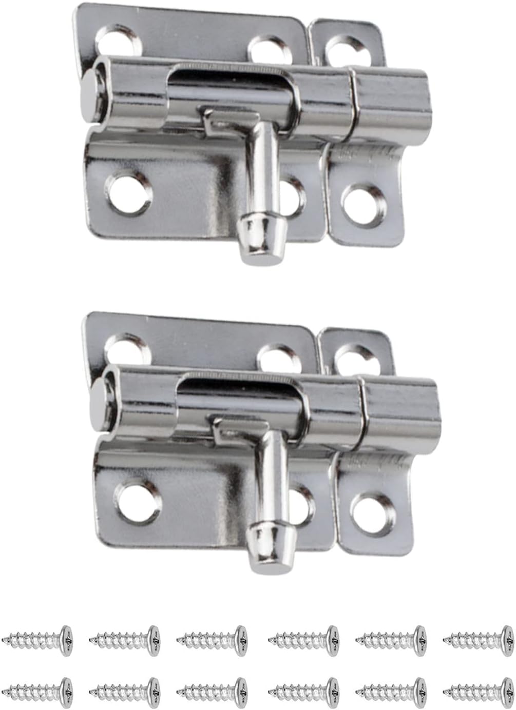 4 Small Bolt Lock, Door Bolt Barrel Sliding Latch Lock with Screws for ...