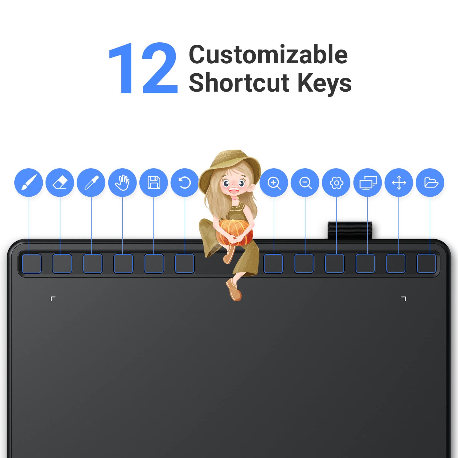 Graphics Drawing Tablet, UGEE S1060 Digital Drawing Pad with 12 Hot ...