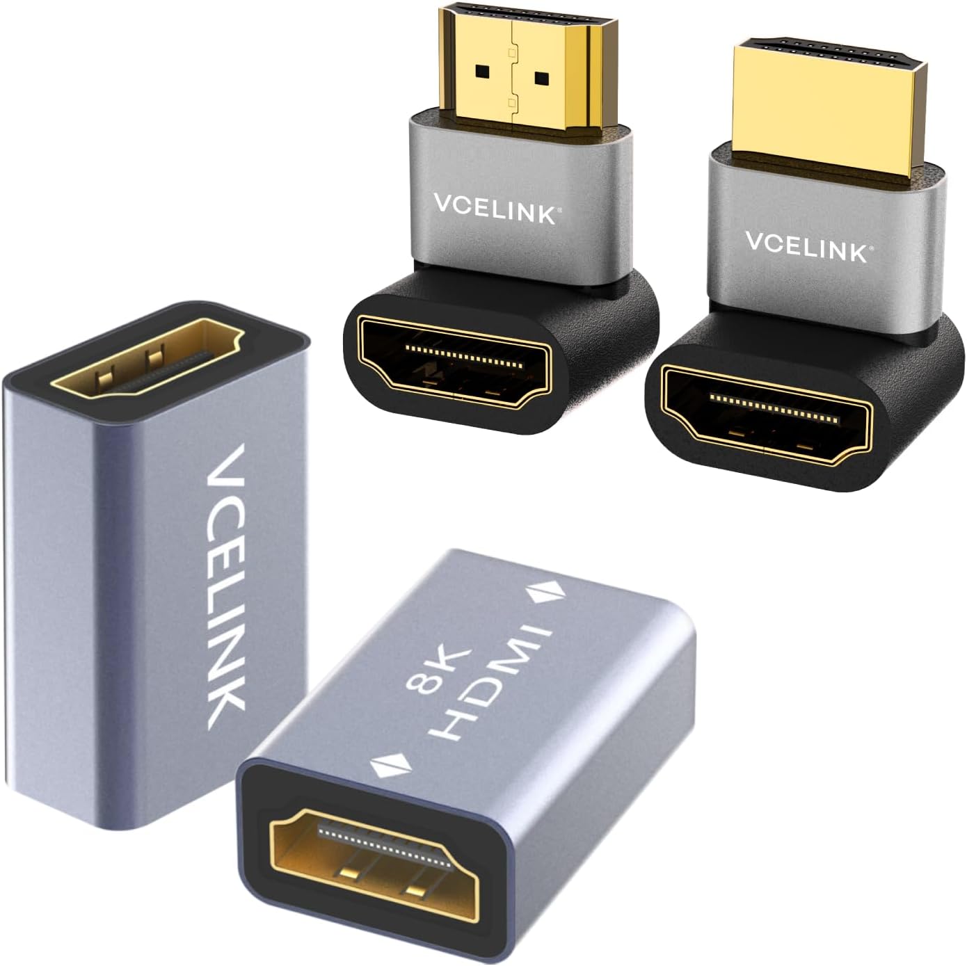 Amazon.com: VCELINK 2-Pack 8K HDMI Coupler Female to Female Bundle with 8K HDMI 90 Degree and ...