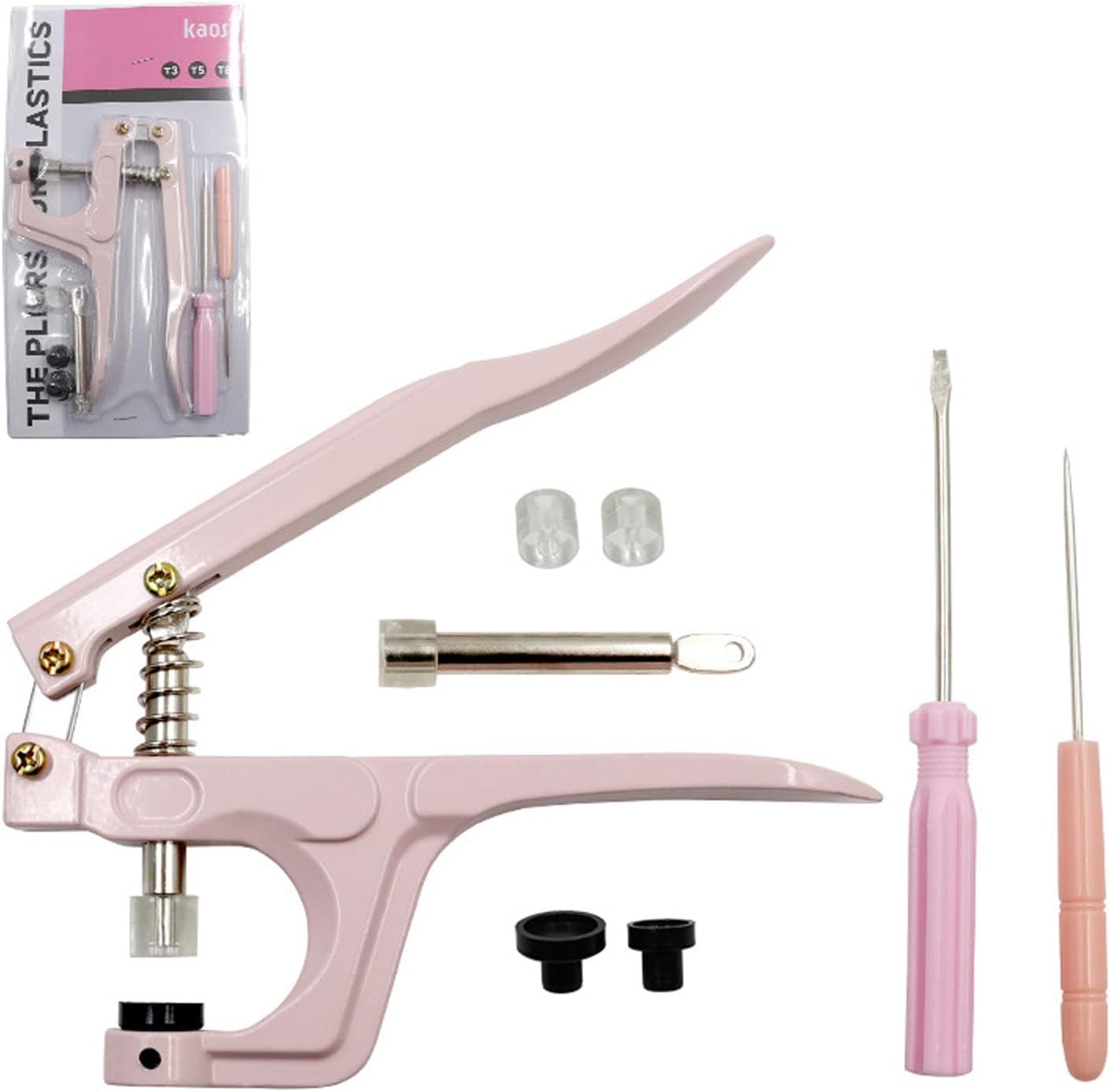 Amazon.co.jp: ハンディプレス セット T3 T5 T8に対応 手芸 裁縫用 DIY スナップ ボタン 取付簡単 ビニール袋 衣服 テーブル (ピンク) : ホビー