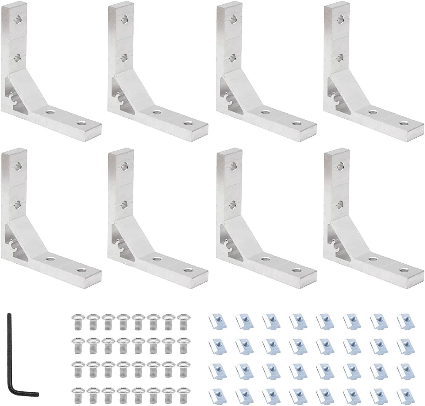 Amazon.com: SeekLiny 8Pcs 2040 Corner Brackets Set with 32Pcs M5 T Slot ...