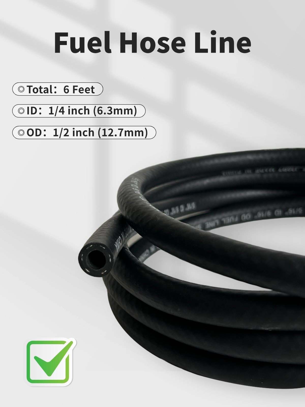 Snapklik.com : 1/4 Inch ID Fuel Line Hose Reinforced 6 Feet W/ 10 ...