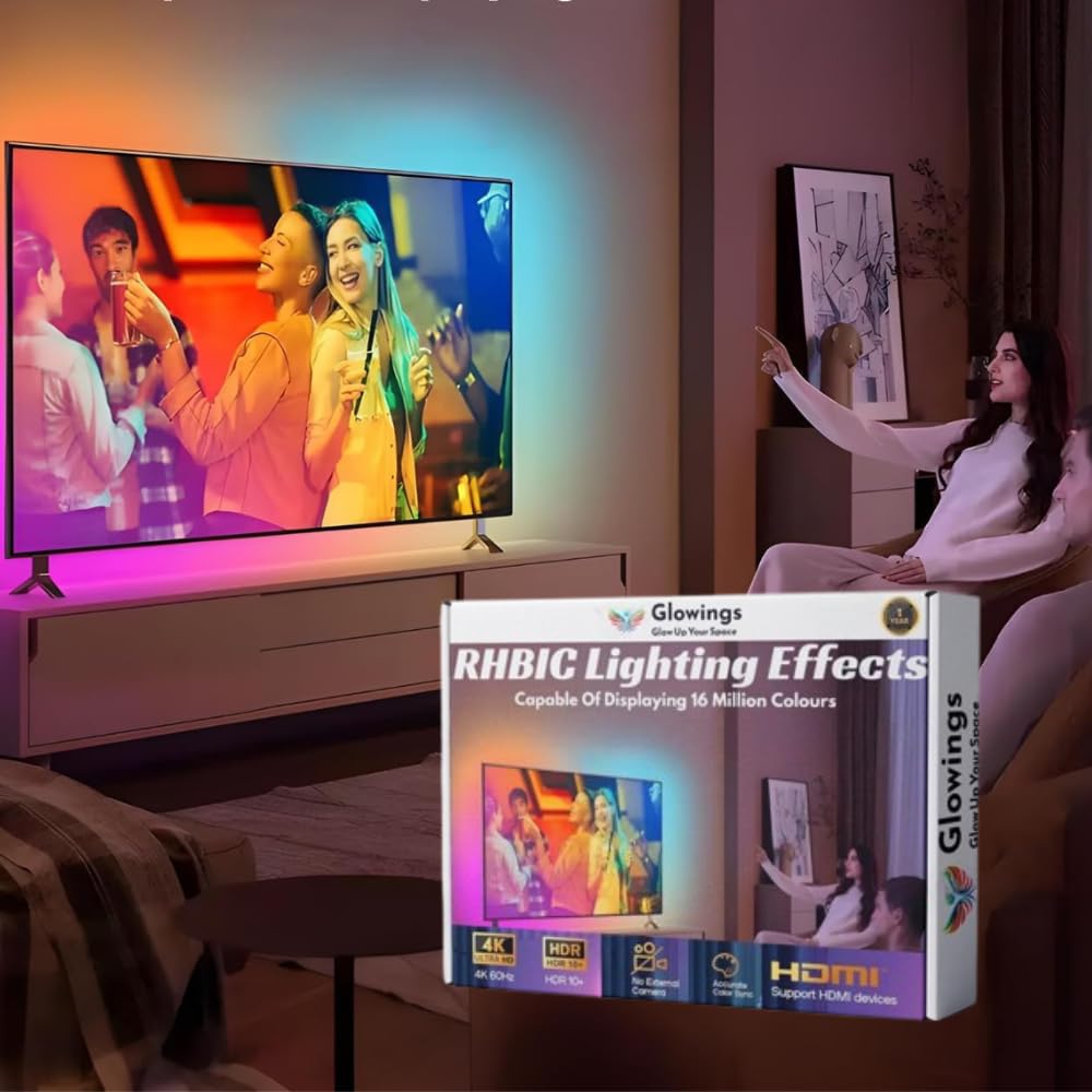 Buy Glowings Fancy LED Sync Box Immersion TV Backlights, HDMI-2.0 ...