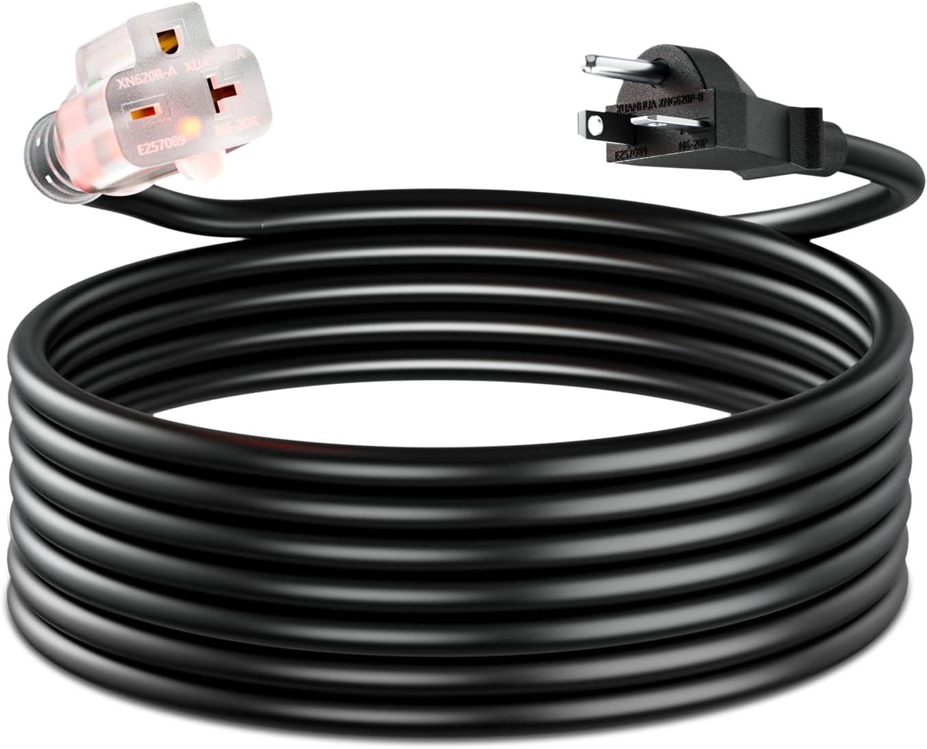 25FT 12 Gauge Heavy Duty Durable NEMA 6-20P/NEMA 6-15/20R T-Blade Cord ...