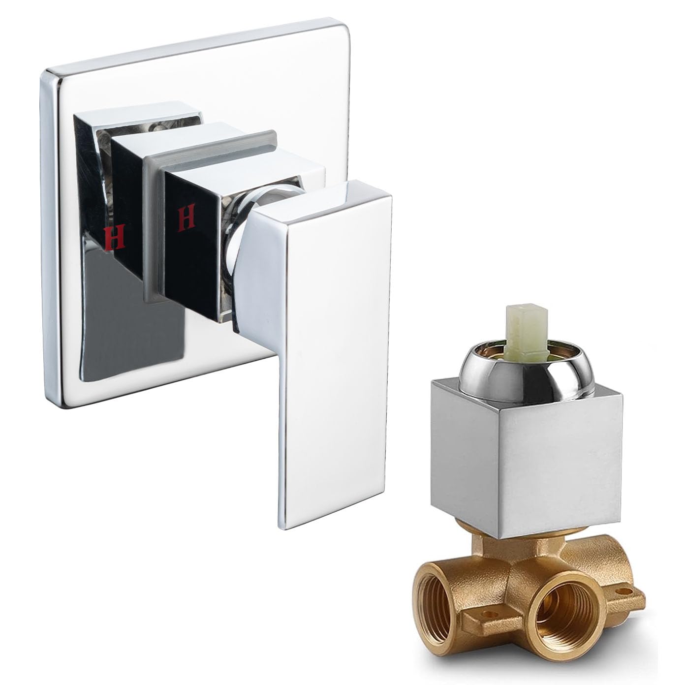 Herdely Single-Function Shower Valve Trim, Wall Mount Brass Faucet ...