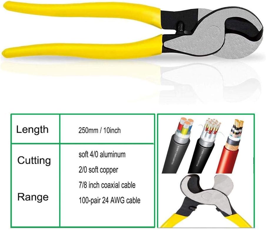 Tools 10 inch Cable Cutters,High Leverage Coaxial Cable Cutter for ...