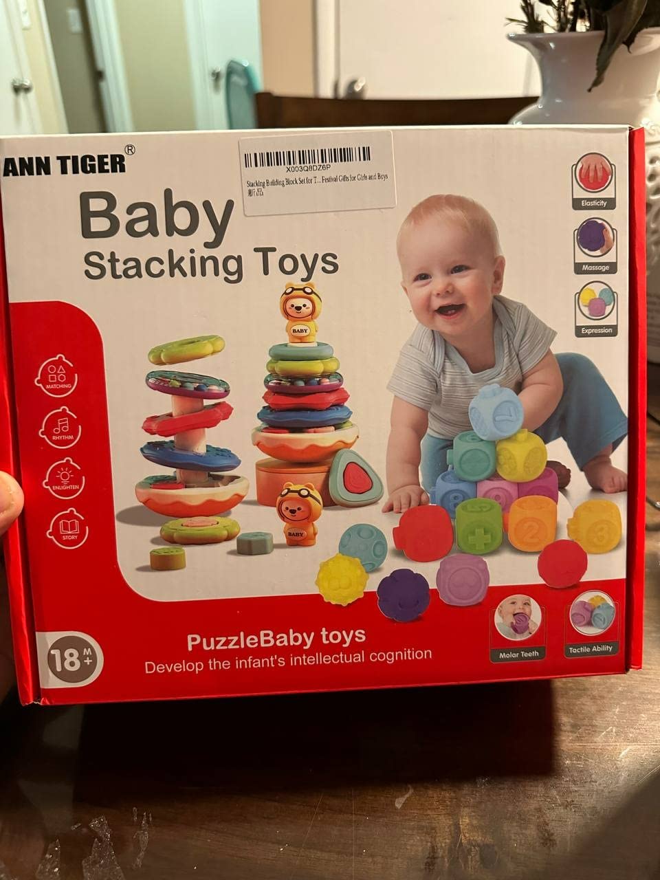 Amazon.com: Stacking Building Block Set for Toddlers Montessori Toys ...