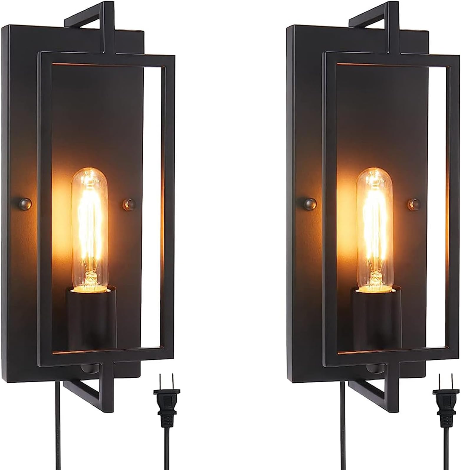 Wall Mount Lamp, Wall Lights with Plug in Cord - Dark Bronze Finish ...