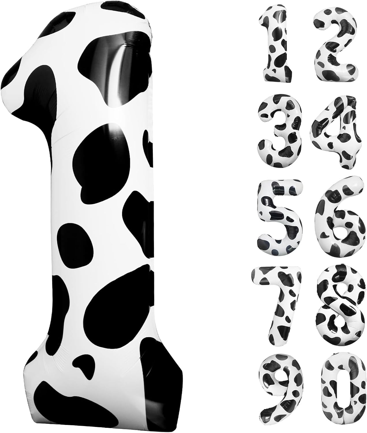 Amazon.com: LEBERY Cow Print Balloon 40 Inch Cow Print Number 1 Balloon ...