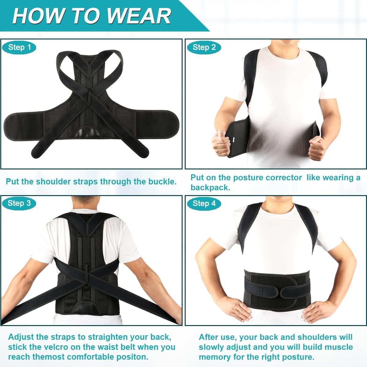 ETRSAIRL Back Brace Posture Corrector For Women And Men -Posture ...