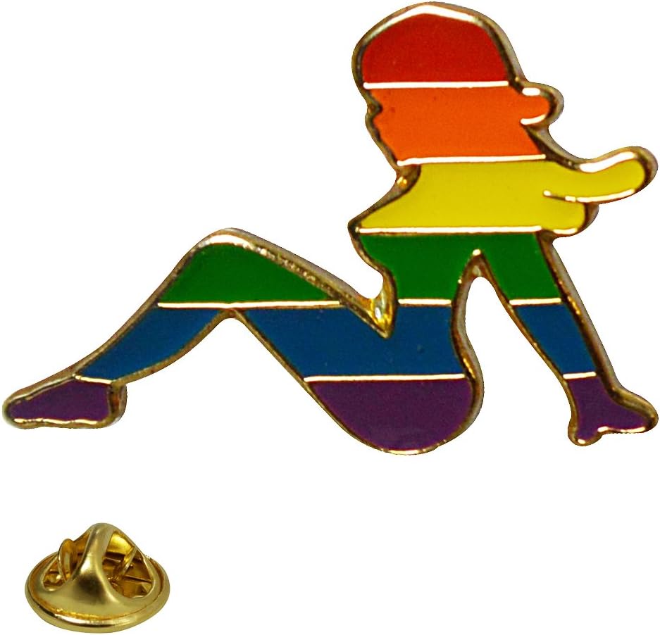 Amazon.com: Rainbow MudFlap Girl Lapel Pin : Clothing, Shoes & Jewelry