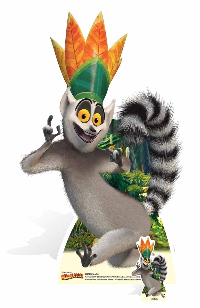 Buy Star Cutouts, Madacar King Julien, Cardboard Cutout Standup, Movie ...