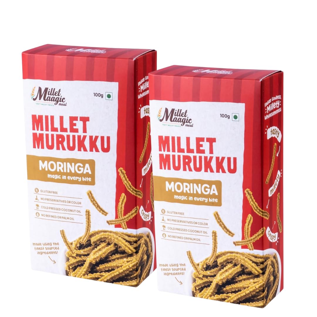 Millet Moringa Murukku 100gms Pack of 2 /Chakli | Crispy & Delicious ...