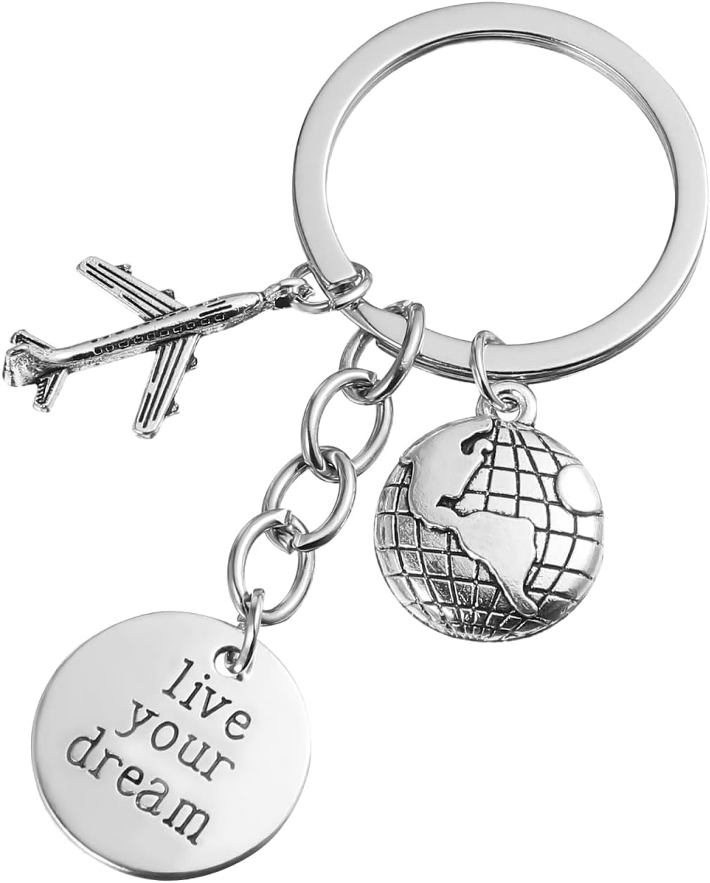 Amazon.com: Amosfun Airplane Keychain Pilot Keychain Metal Mini ...
