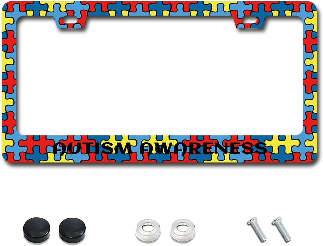 Amazon.com: Personalized License Plate Frame Autism Awareness License ...