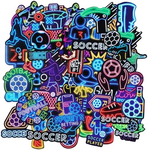 100PCS Football Stickers, Vinyl Waterproof Sports Stickers for Kids ...