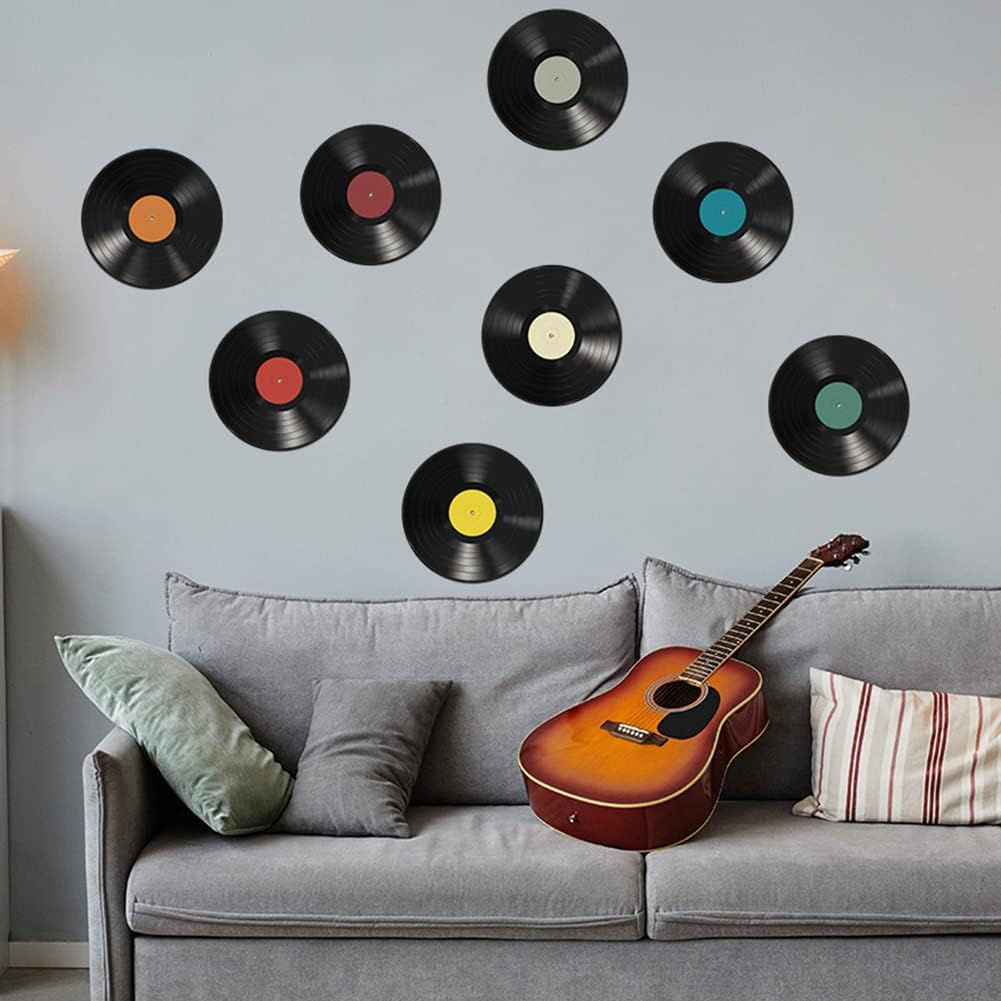 Amazon.com: 8Pcs Wall Stickers Vinyl Record Wall Stickers Decal Mural ...