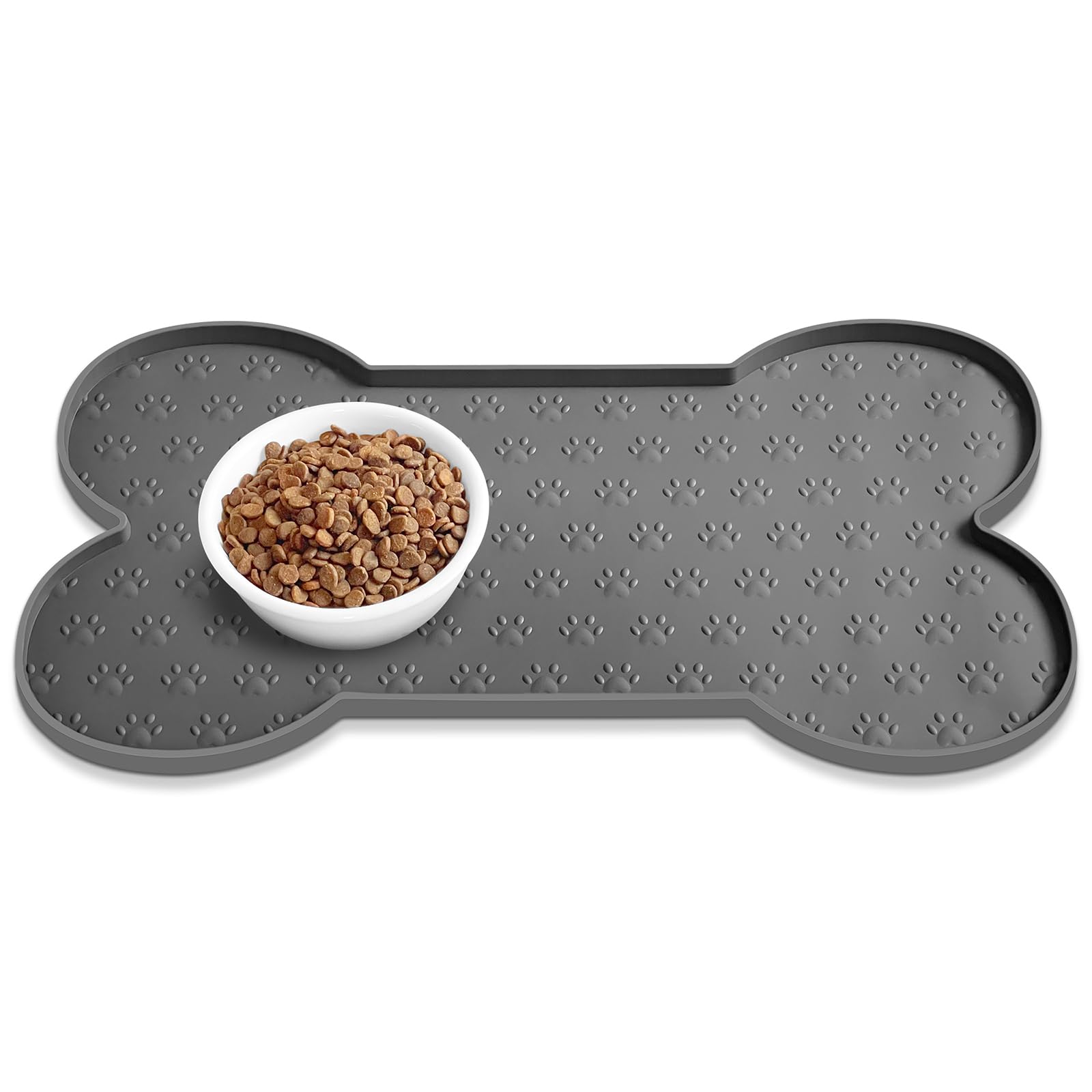 Amazon.com: PWTAA Dog Food Mat Anti-Slip Silicone Dog Bowl Mat Thicker ...