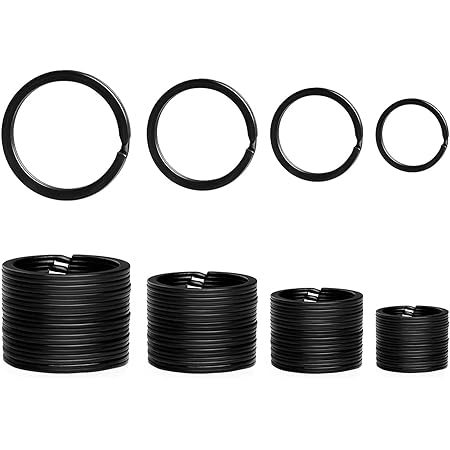 Amazon.com: Round Flat Key Rings Key Chain Small Metal Split Ring for ...