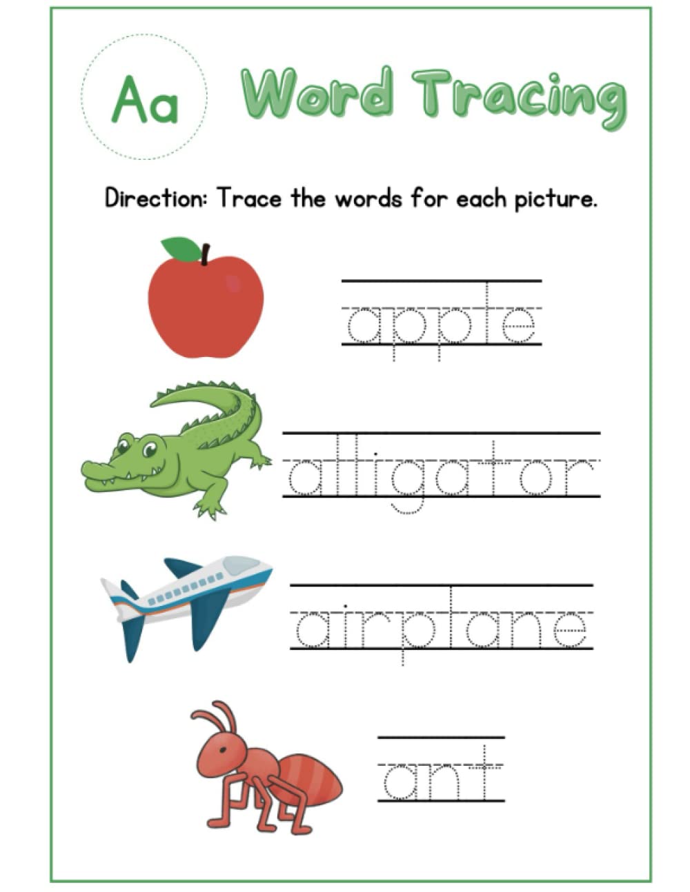 Colorful Word Tracing Worksheet: letter tracing, word tracing ...