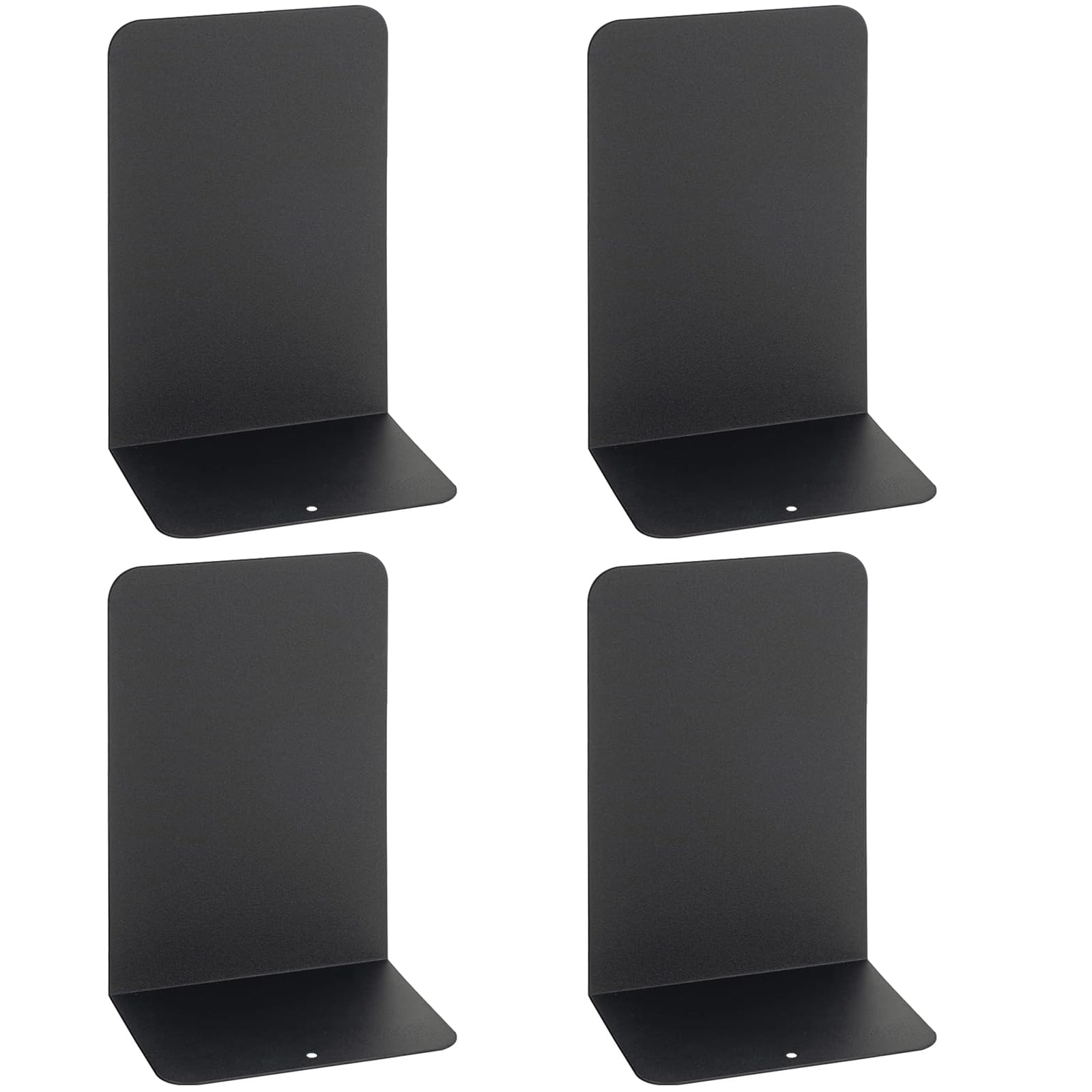 4Pcs Book Ends - Black Decorative Metal Bookends, Heavy Duty Book Ends ...