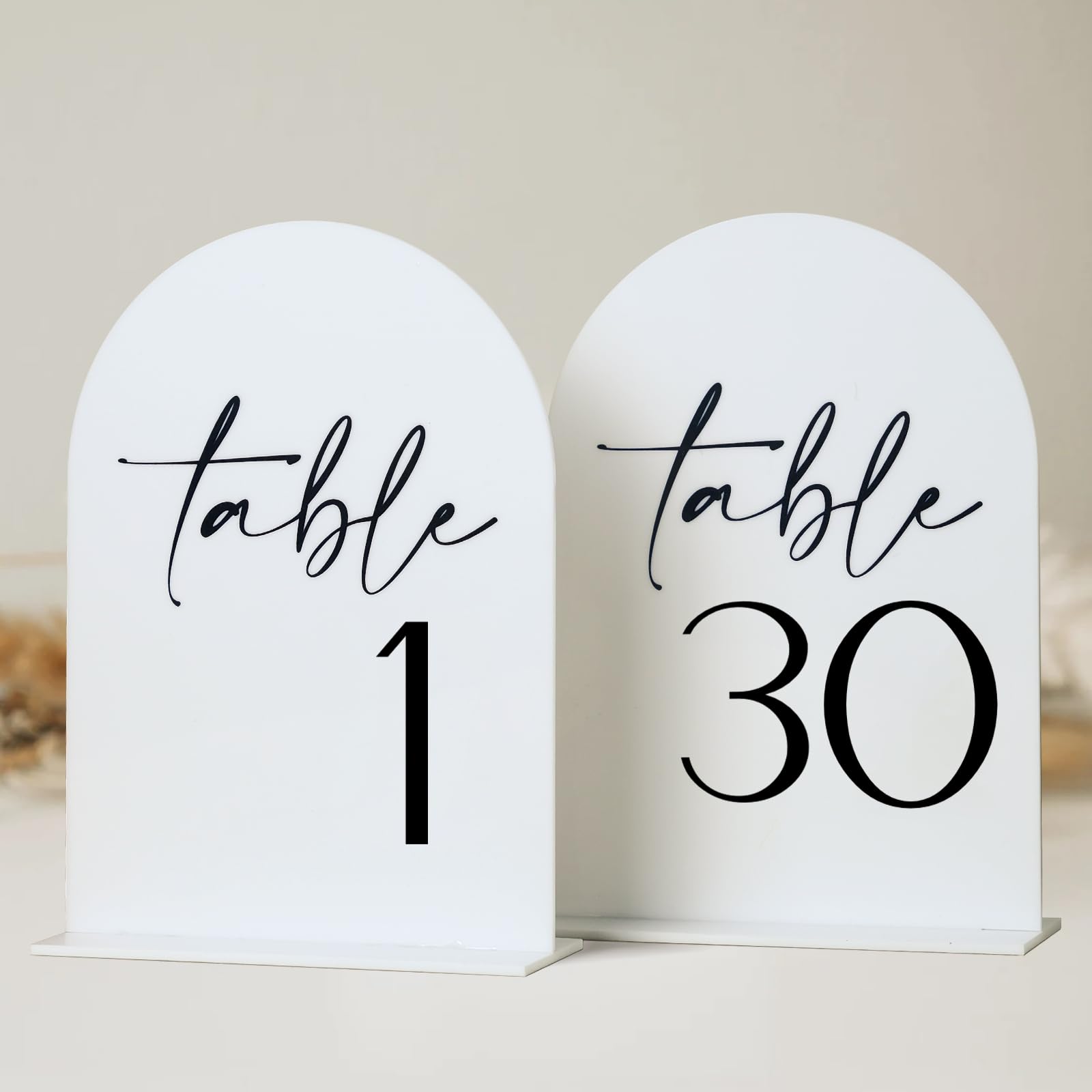 Amazon.com: White Arch Acrylic Table Numbers with Stands 1-30, 5x7 ...