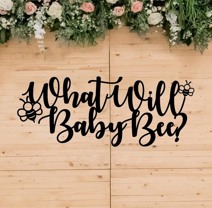 Amazon.com: What Will Baby Bee Wooden Sign – Gender Reveal Decor, Baby ...