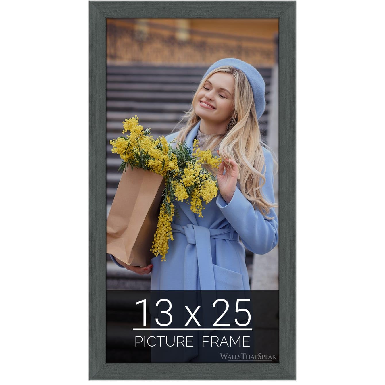 Amazon.com - wallsthatspeak 13x25 Slate Gray Picture Frame for Puzzles ...