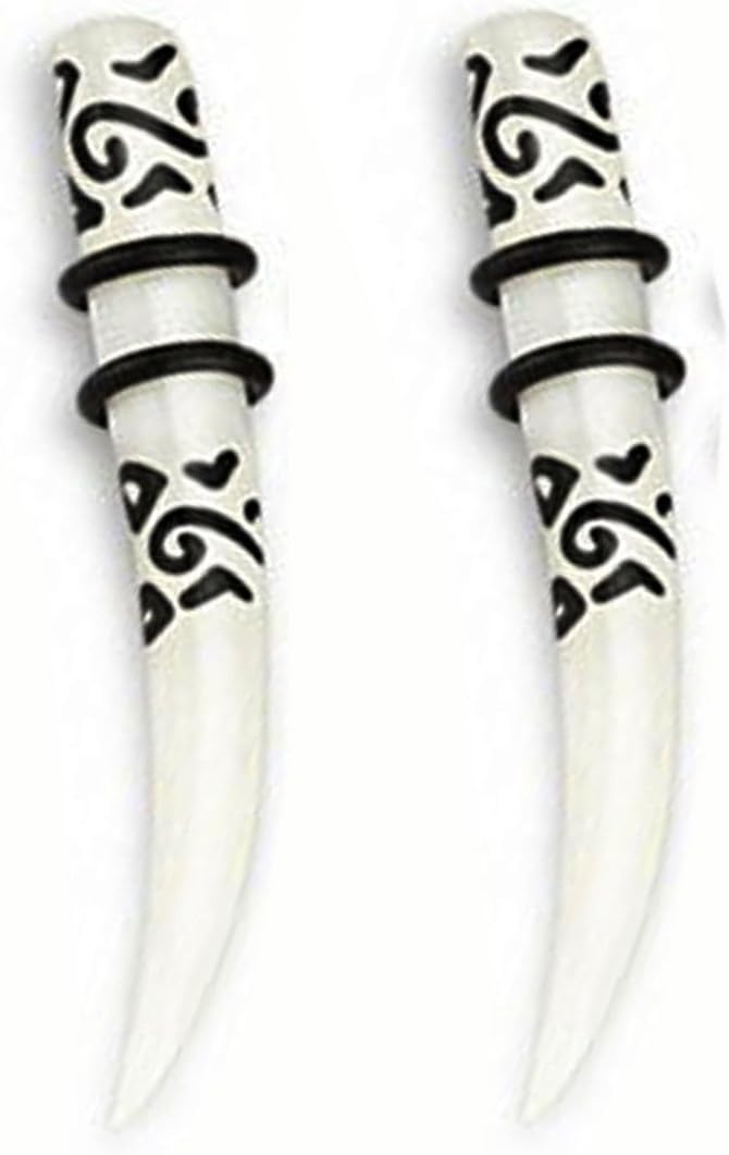 Amazon.com: Tribal Saber Tooth Taper Ear Gauge (4 G)Acrylic Curved Fang ...