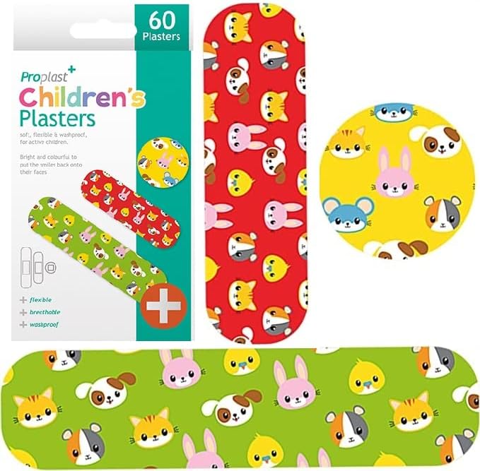 60x Childrens Assorted Sized Plasters - Various Designs : Amazon.co.uk ...