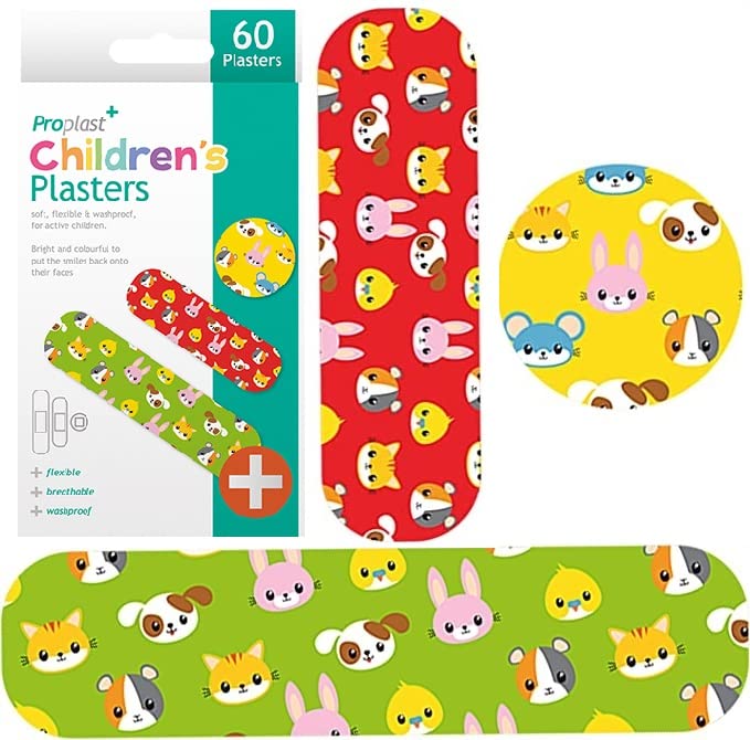 60x Childrens Assorted Sized Plasters - Various Designs : Amazon.co.uk ...