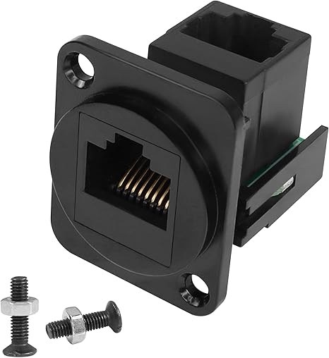 Amazon.com: QIANRENON RJ45 90° Angled Panel Mount Adapter CAT5E/CAT5 ...