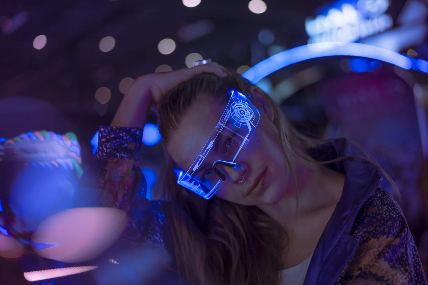 Buy ASVP Shop Cyberpunk LED Visor Glasses - Perfect For Cosplay and ...