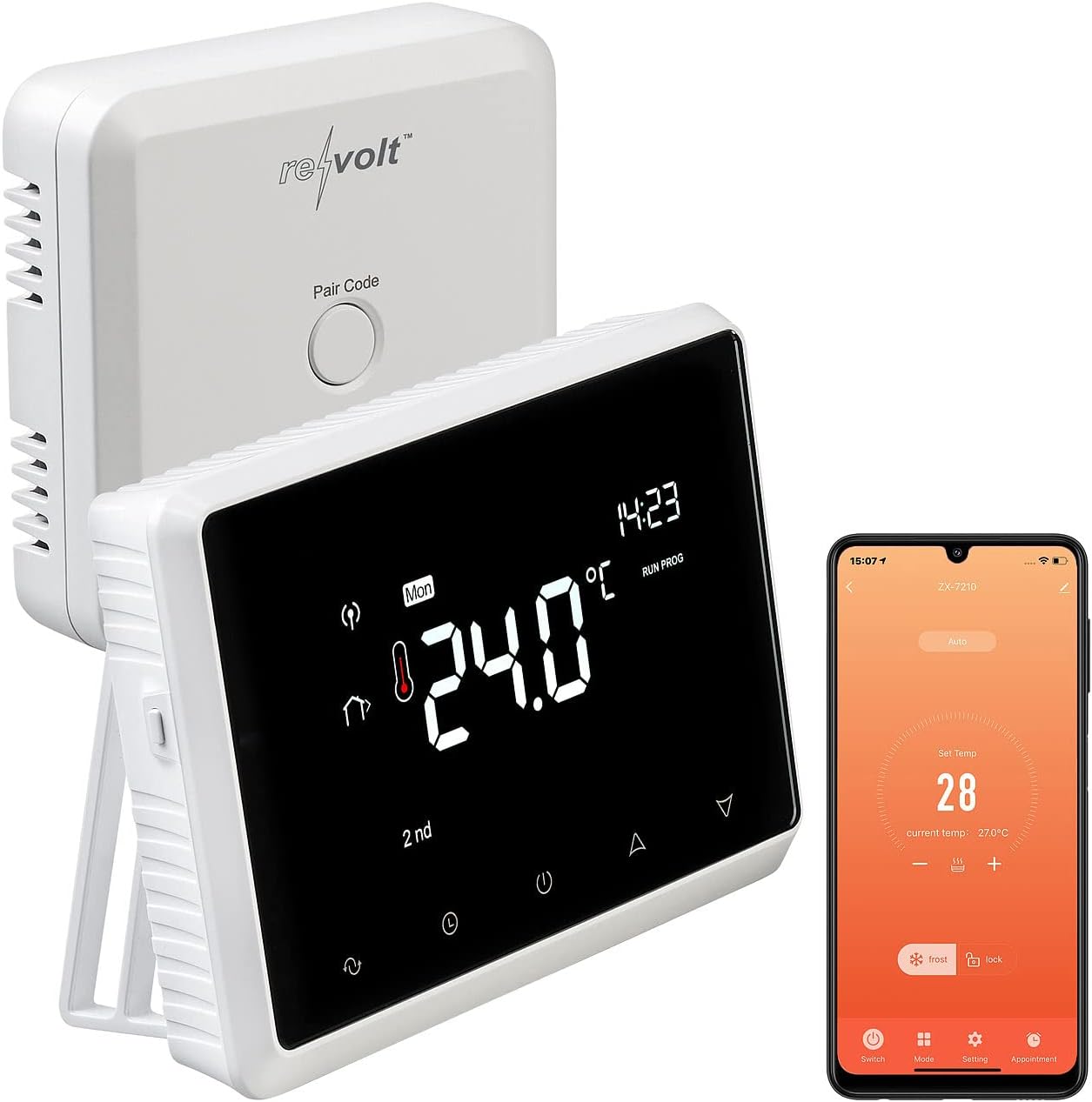revolt Funk Raumthermostat: Funk-Thermostat mit WLAN und App für ...