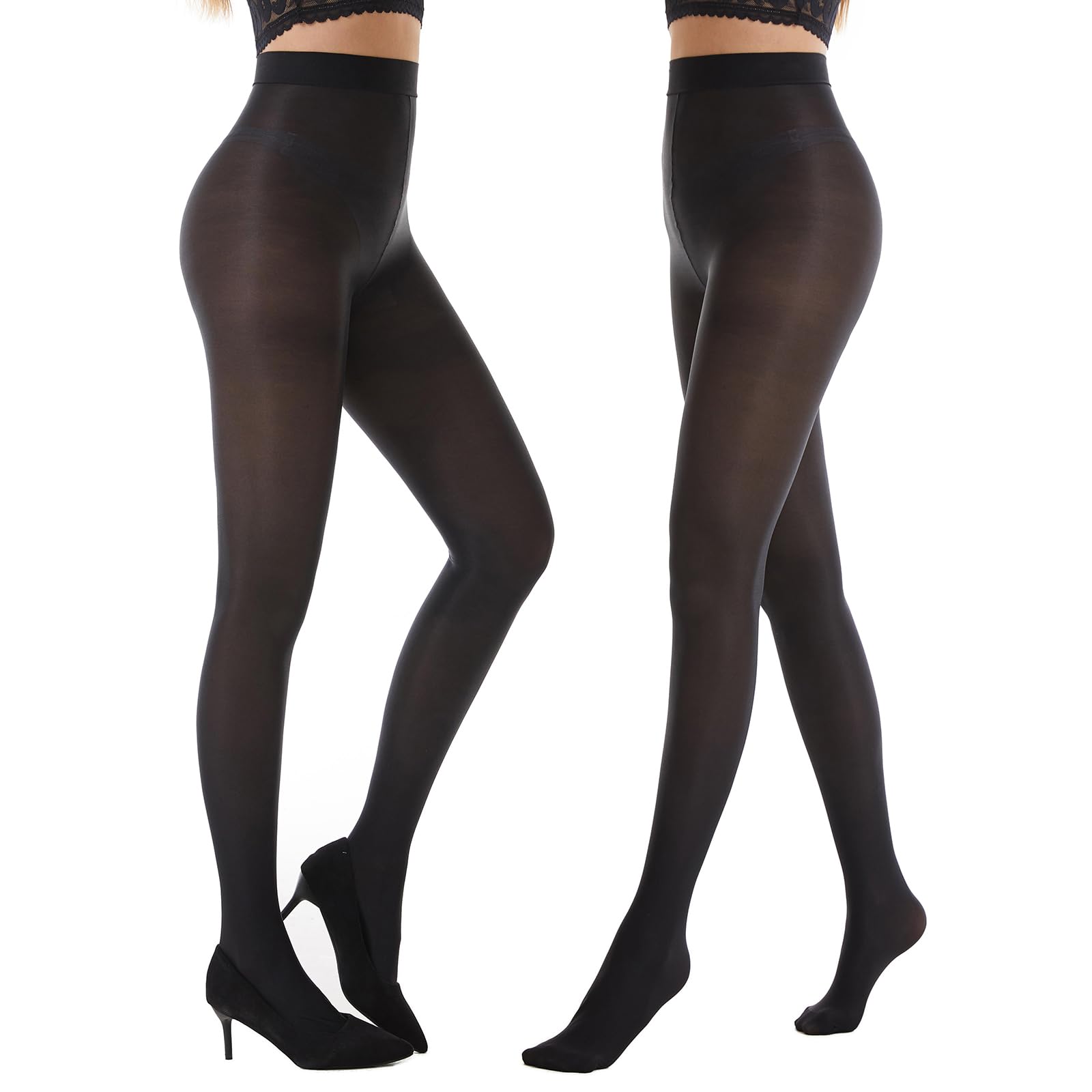 Viyongan Shiny Pantyhose for Women 70D High Waist Shimmer Tights Oily ...