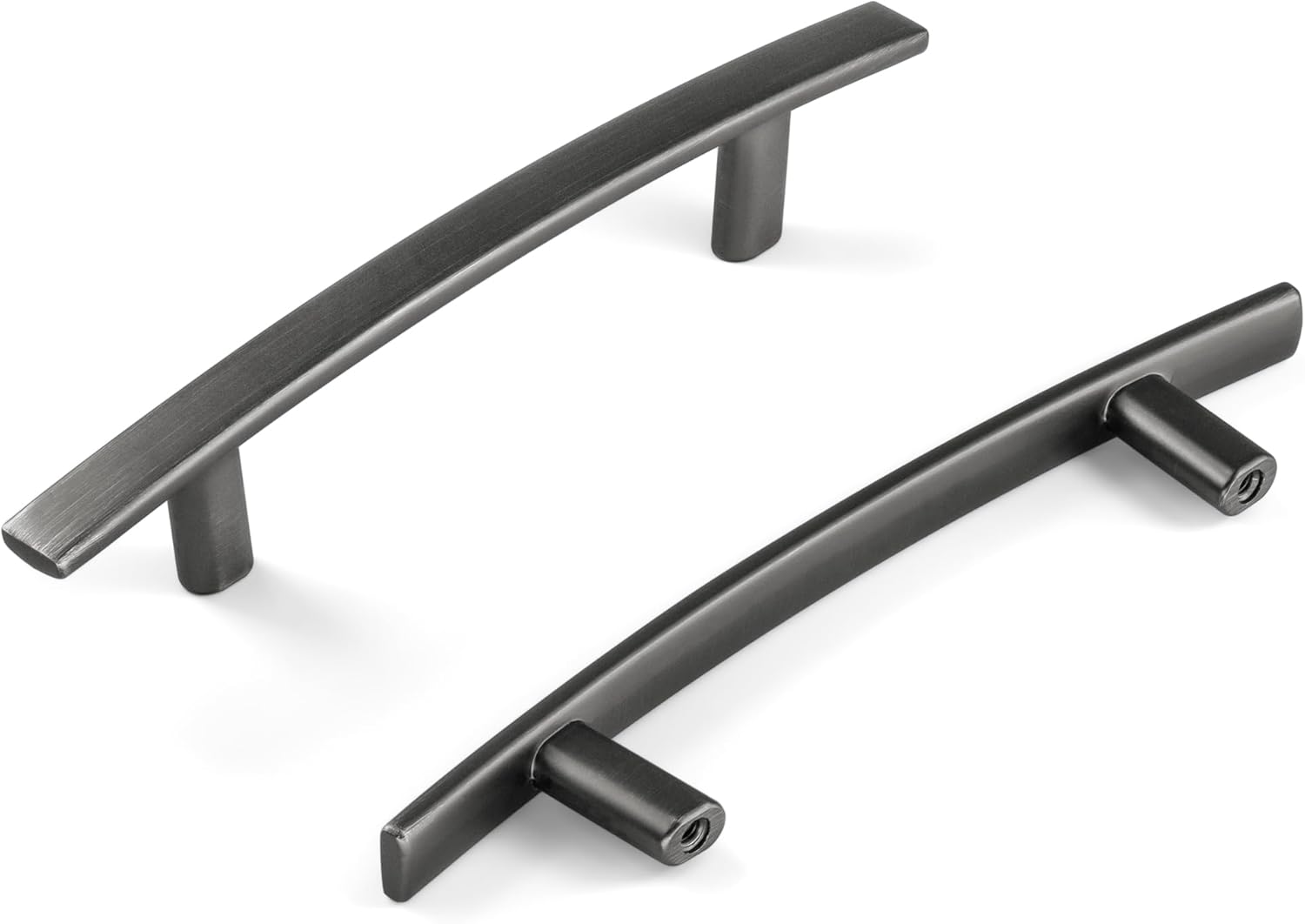 HESTIA HARDWARE 10 Pack | Pewter Arch Handles Antique Silver Curved ...