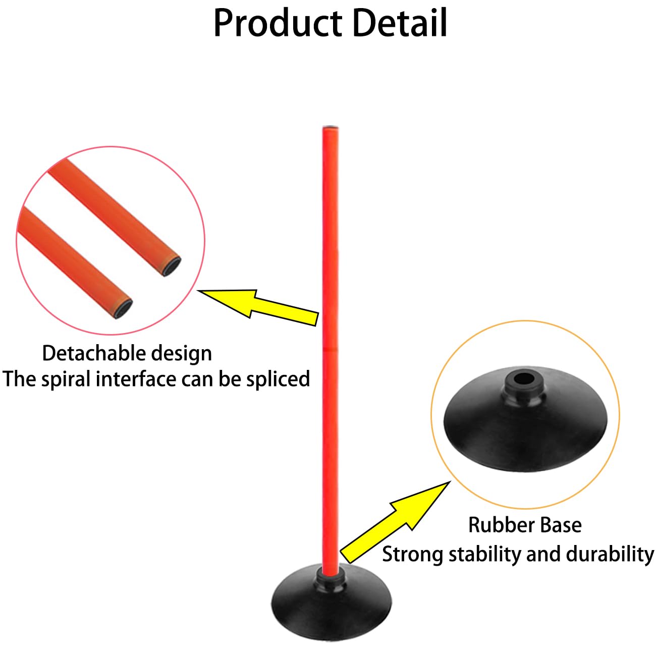 Snapklik.com : ASENVER Orange Soccer Agility Poles Set Detachable ...